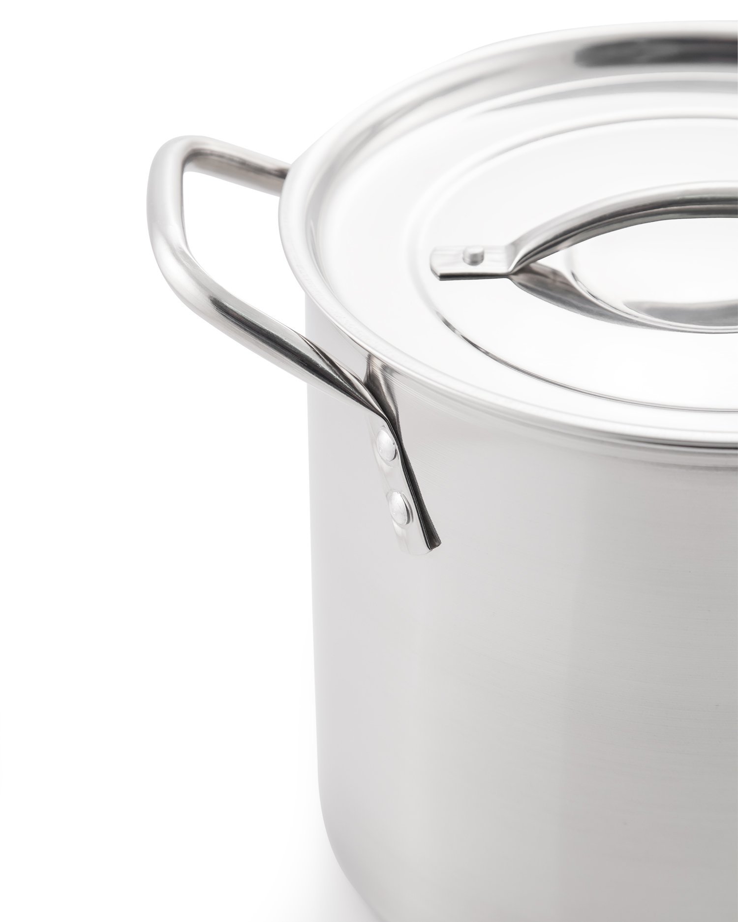 McSunley Medium N Cook Stockpot, 8 Quart, Silver Stainless Steel All Purpose Prep and Canning Bowl