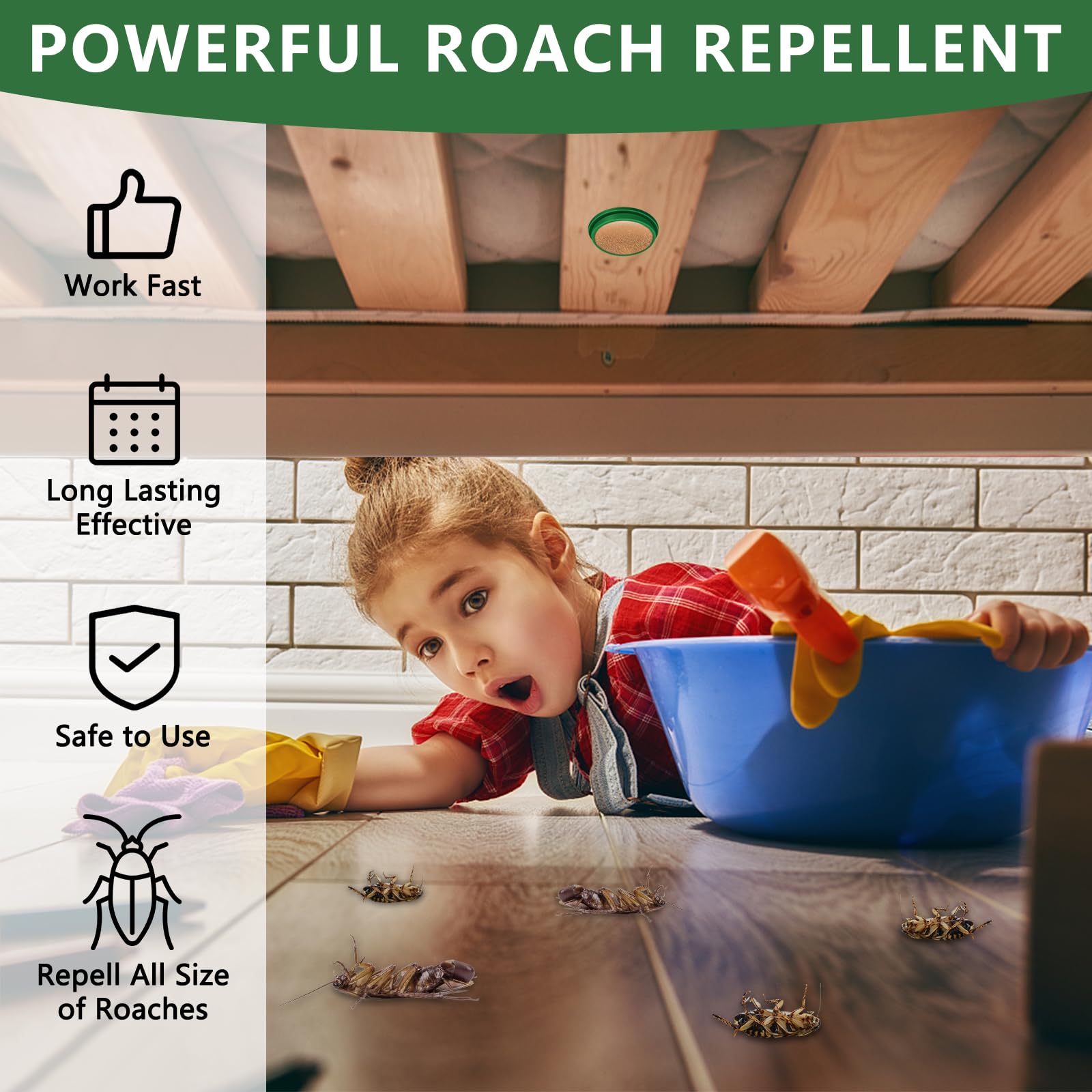 PZQZMAR Roach Killer Indoor Infestation, Roach Bait Station for Small & Large Roaches, Roach Repellent Indoor/Outdoor, Cockroach Killing Traps, Strongly and Effectively Roach Control -12P