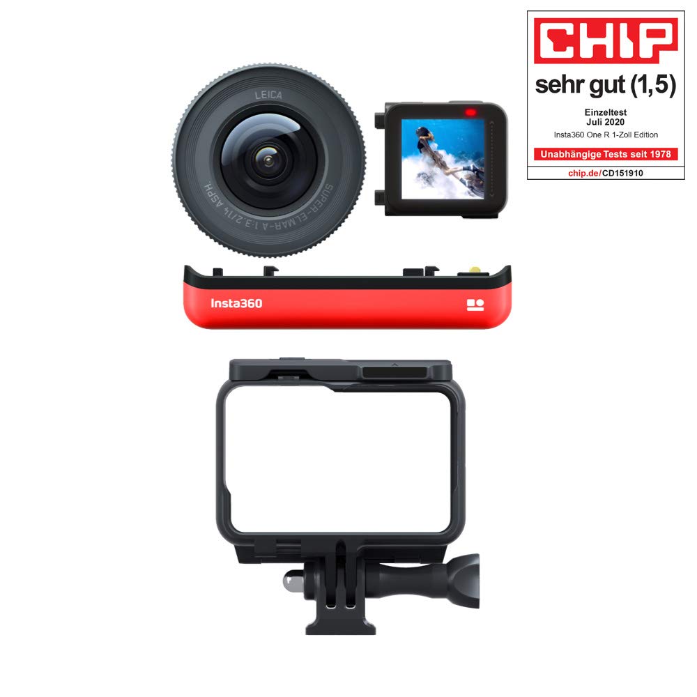 Insta360 ONE R 1-Inch Edition Co-Engineered โ 5.3K 30fps Action Camera with 1-Inch Sensor, 4K 60fps, Stabilization, IPX8 Waterproof, 19MP