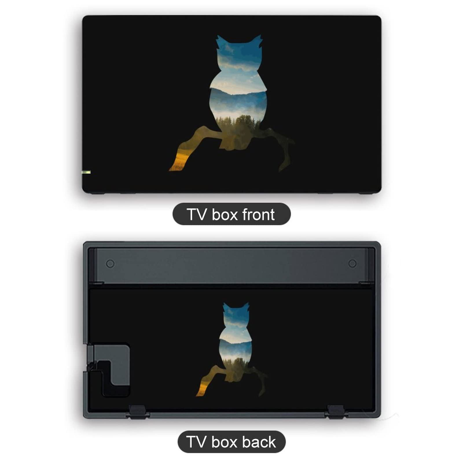 Owl Landscape Decal Stickers Cover Skin Full Wrap FacePlate Stickers Compatible with Switch for Switch