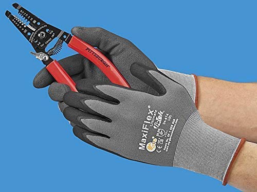 Maxiflex 34-874 Ultimate Nitrile Grip Work Gloves, Large, 3 Pair