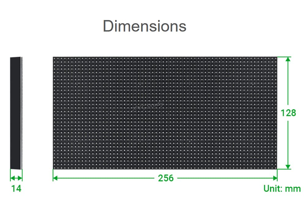 RGB Full-Color LED Matrix Panel Pitch 4mm Pixels 64×32 with 2048 Individual RGB LEDs Adjustable Brightness for use with Raspberry Pi etc @XYGStudy (RGB-Matrix-P4-64x32)