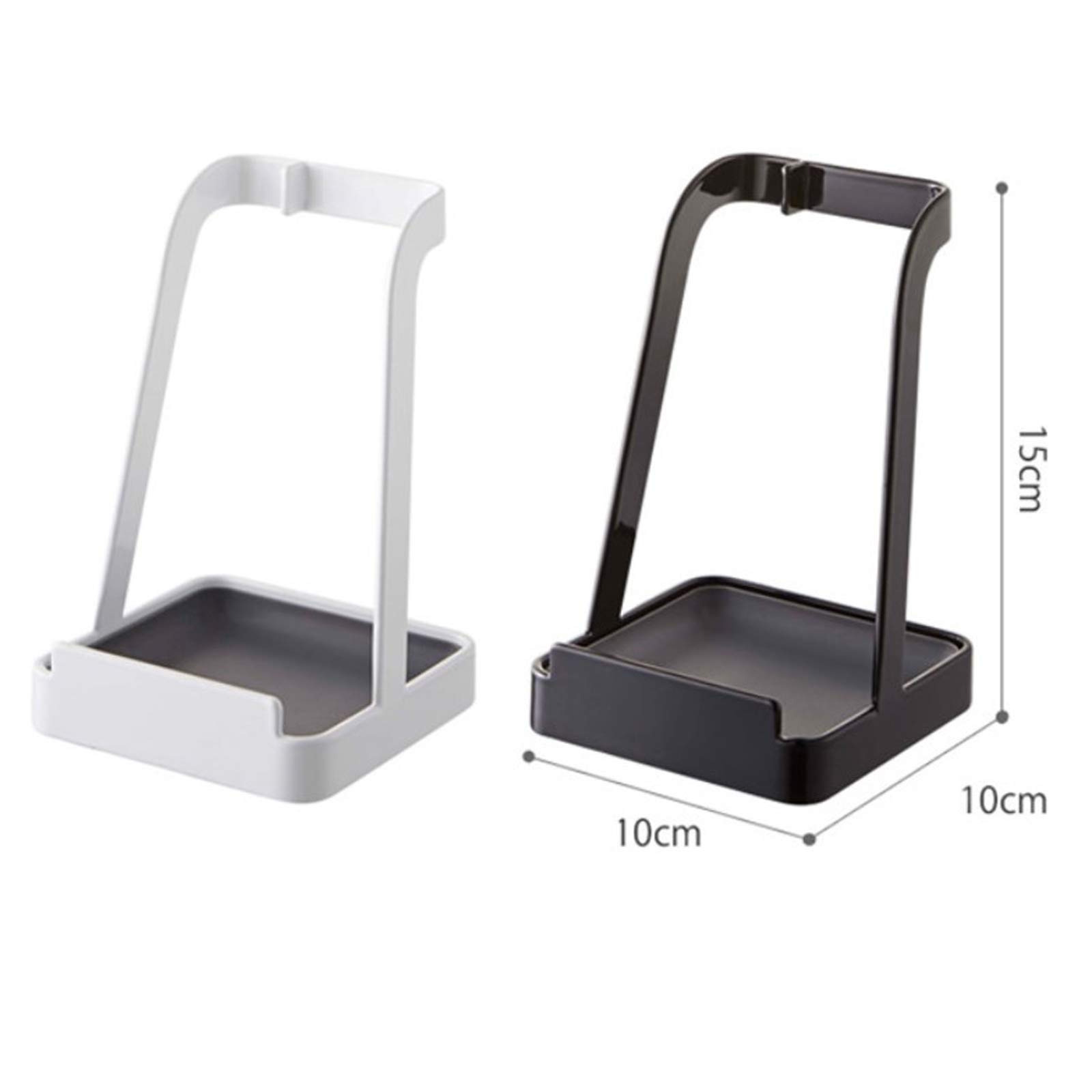 PnD Kitchen utensil and iPad holder,Pot lid stand holder spoon rest,Kitchen tools silicone spoon holder,Metal pot lid holder tower ladle holder,Cooking Utensil Rest - White,3.9 inchx3.9 inchx5.9 inch