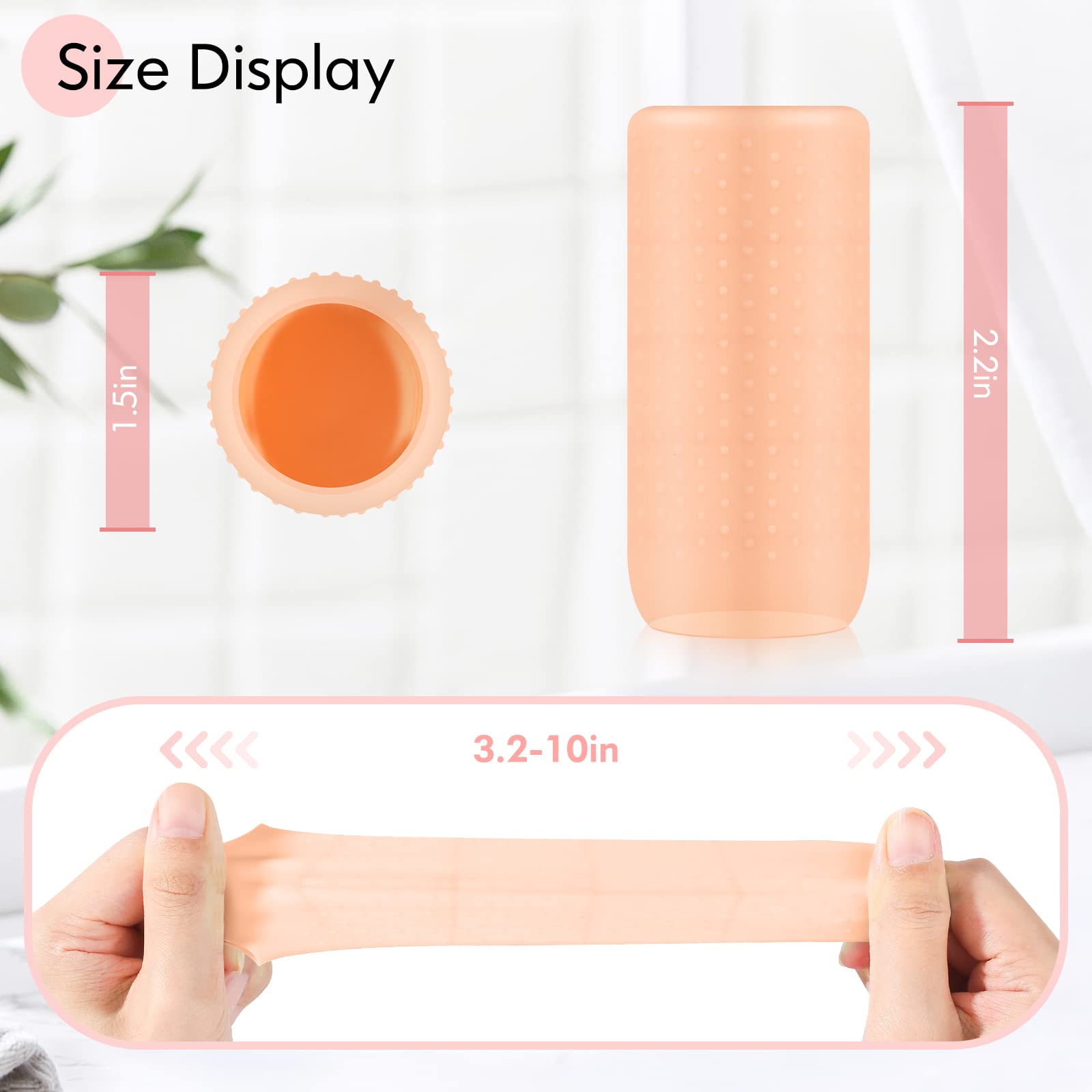 RHCOM 10Pack Reusable Accessory Elastic Silicone Sleeves for Standard and travel Sized Toiletries,Travel Bag and Carry-on Luggage. (Colour)