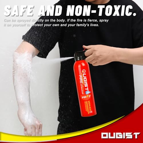 Ougist 6 Pcs Fire Extinguisher with Mount - 4 in-1 Fire Extinguishers for The House, Portable Car Fire Extinguisher, Water-Based Fire Extinguishers(620ml)
