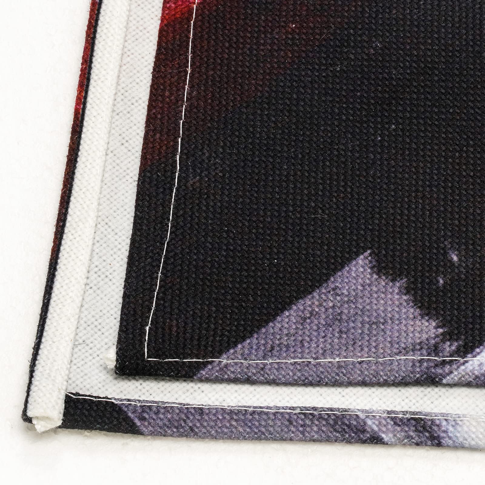 Modern Burlap Table Runner,Abstract Red and Black Art Table Runners for Table Dresser Runner Farmhouse Style for Dinner Party Holidays Home Decoration (Red and Black, 13"x 71")