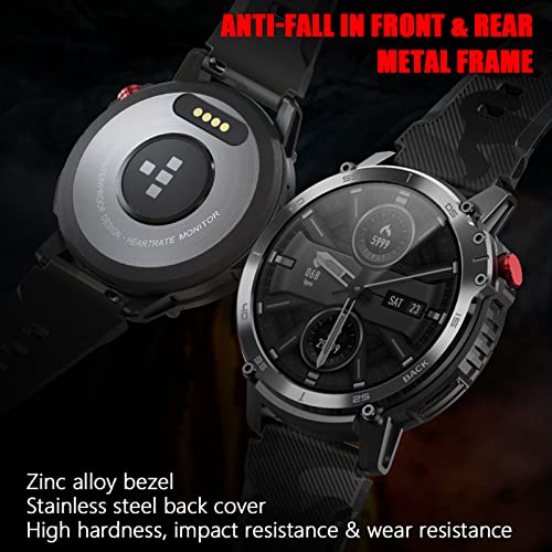 RollsTimi Men's Smartwatch 1.6" HD Touchscreen with Bluetooth Calling Fitness Tracker Heart Rate Pedometer Watch 24 Sport Modes, 3ATM Outdoor Waterproof Watch Android iOS