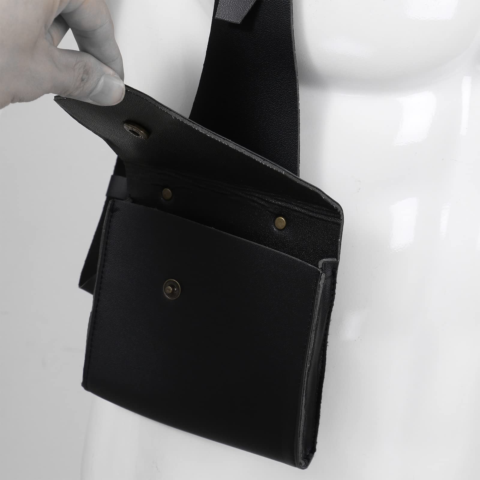 QEXTY Shoulder Holster Wallet Shoulder Holster Bag Men's Leather Anti-Theft Security Hide Holster Underarm Pocket Punk Backpack Phone Case Wallet (Color : Black, Size : One Size)