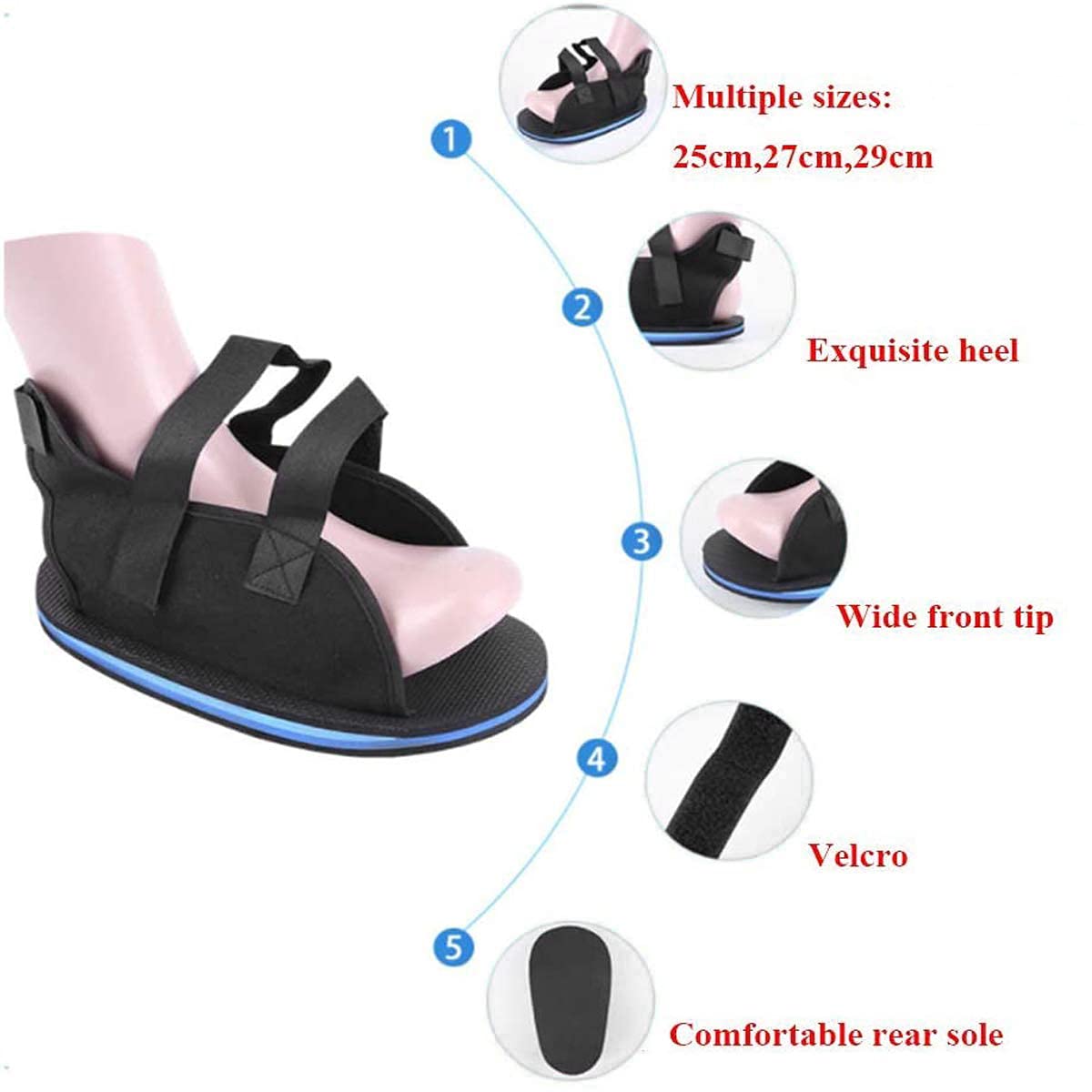 Post Op Shoe Foot Support Shoes Walking Shoe for Foot Injuries Stable Ankle Joints XL