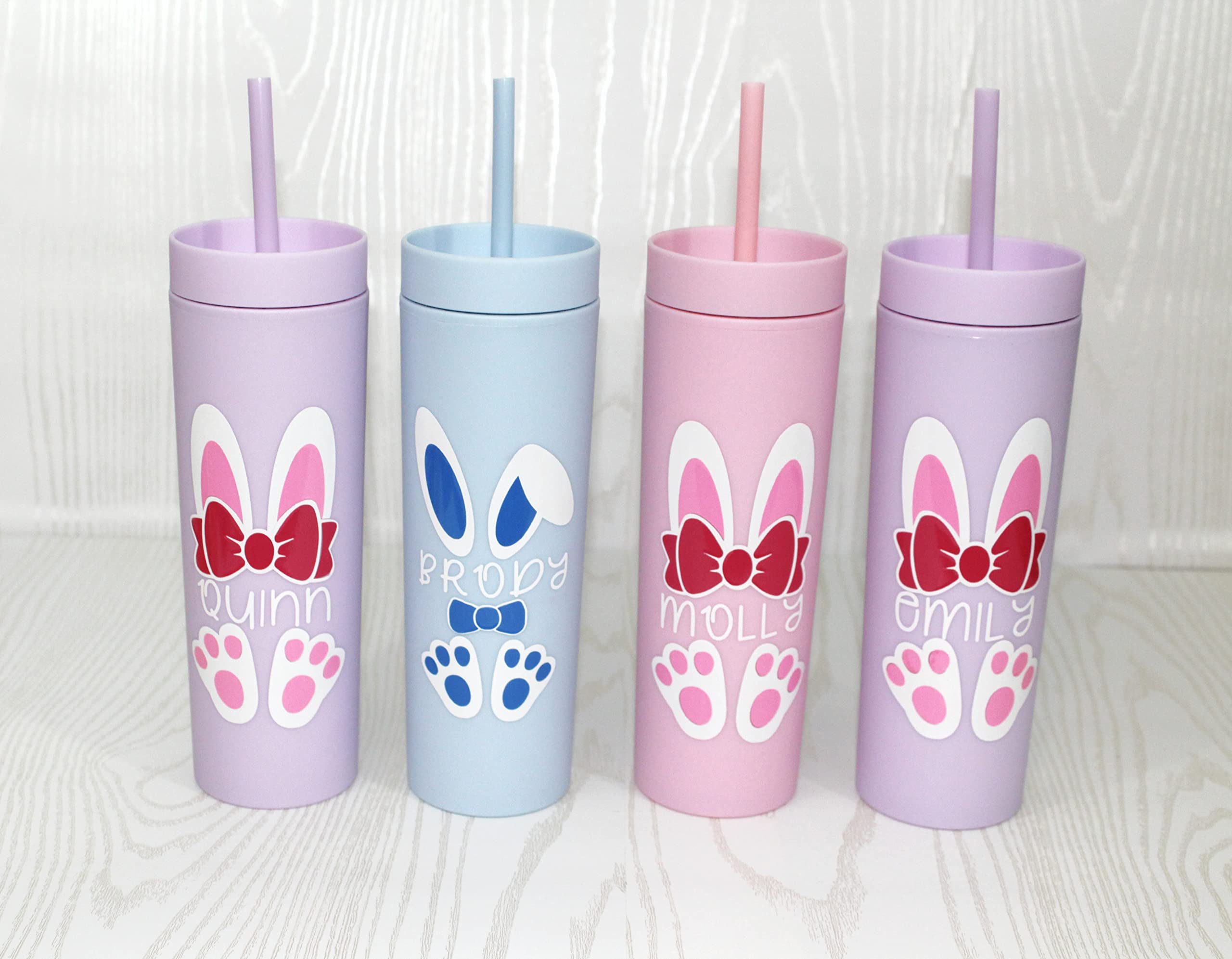 Personalized Easter Gift for Girls - Little Girl Easter Tumbler - Easter Basket Cup with Bunny - Toddler Girl Easter Tumbler-Boy Easter Gift (Purple)
