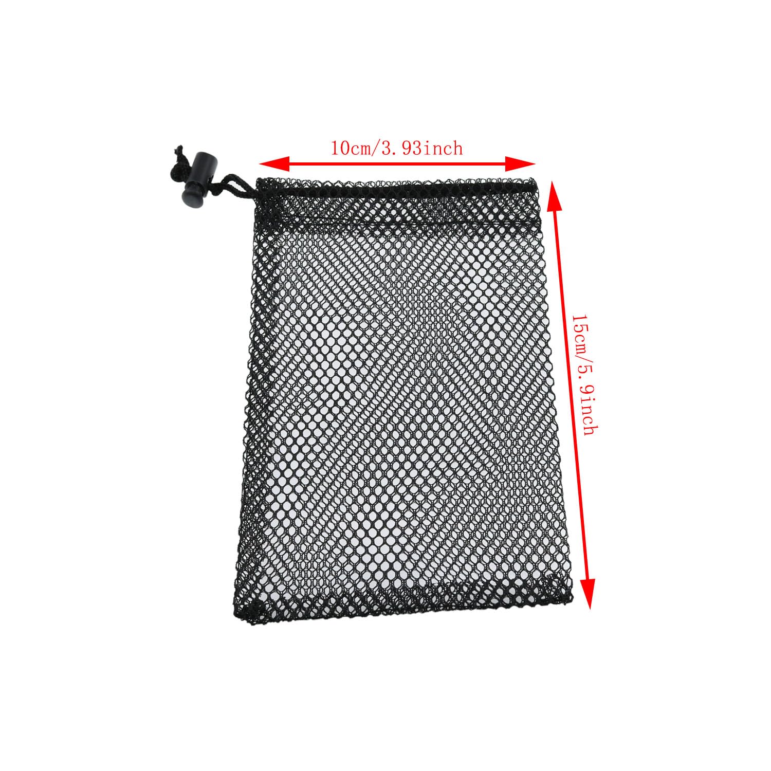 Wantane-Mesh Bags Drawstring Drawstring Net Bag Black Nylon Mesh Drawstring Bag For balls, small gym bags, home laundry bags(150X100MM)-4PCS