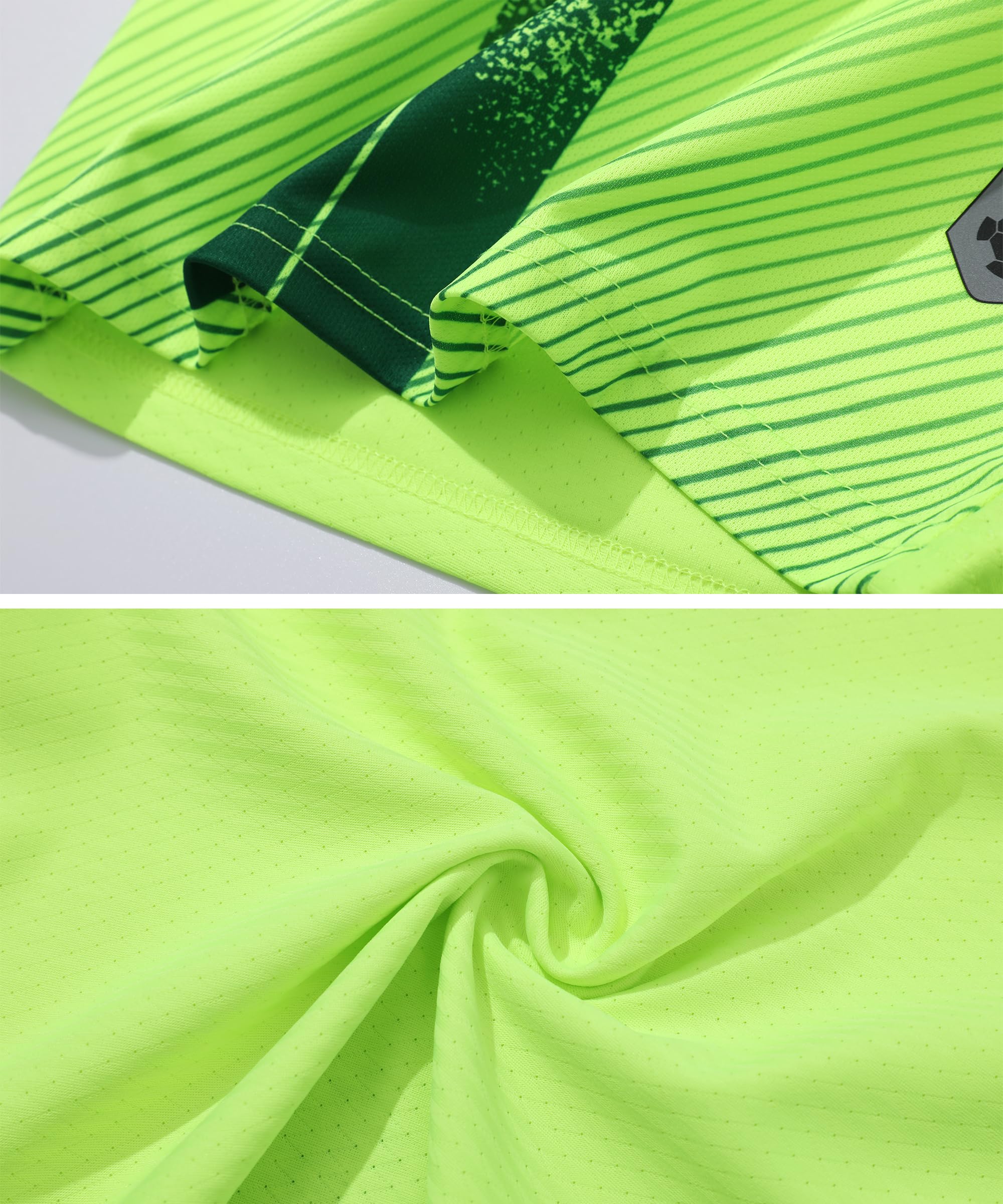 LUCKYLUAN Boy's 2-Pack Soccer Jersey and Short Sets Quick Dry Sports Team Training Uniform Knit 9-10 Years Purple Green