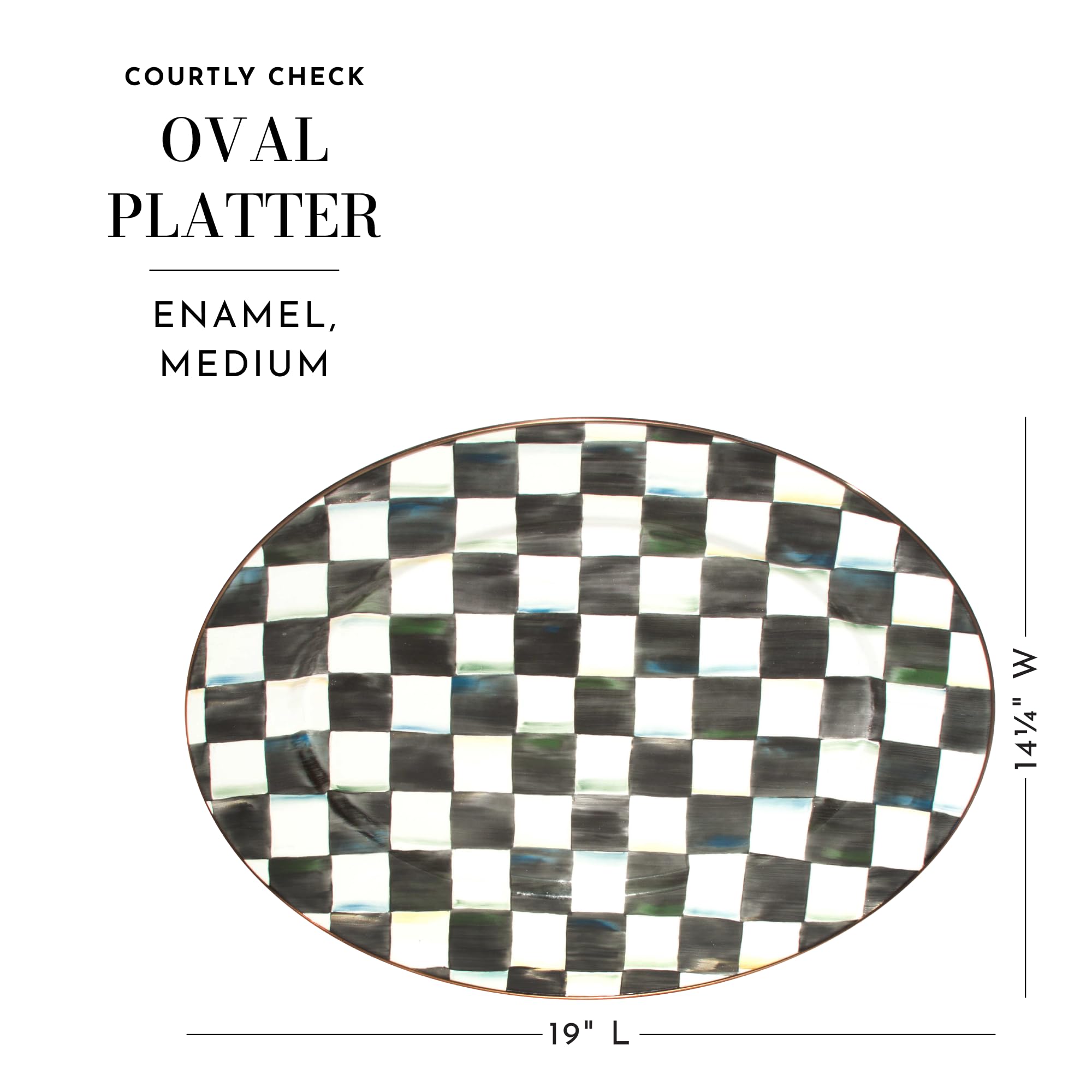 MACKENZIE-CHILDS Courtly Check Enamel Oval Platter - Medium