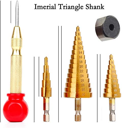 Rocaris 34-Pack Woodworking Chamfer Drilling Tool, 6Pcs Countersink Drill Bits, 7Pcs Countersink Drill Bit, 8Pcs Wood Plug Cutter, 1Pcs Center Punch, 8Pcs Core Drill Bit Set and 3pcs Step Drill Bit