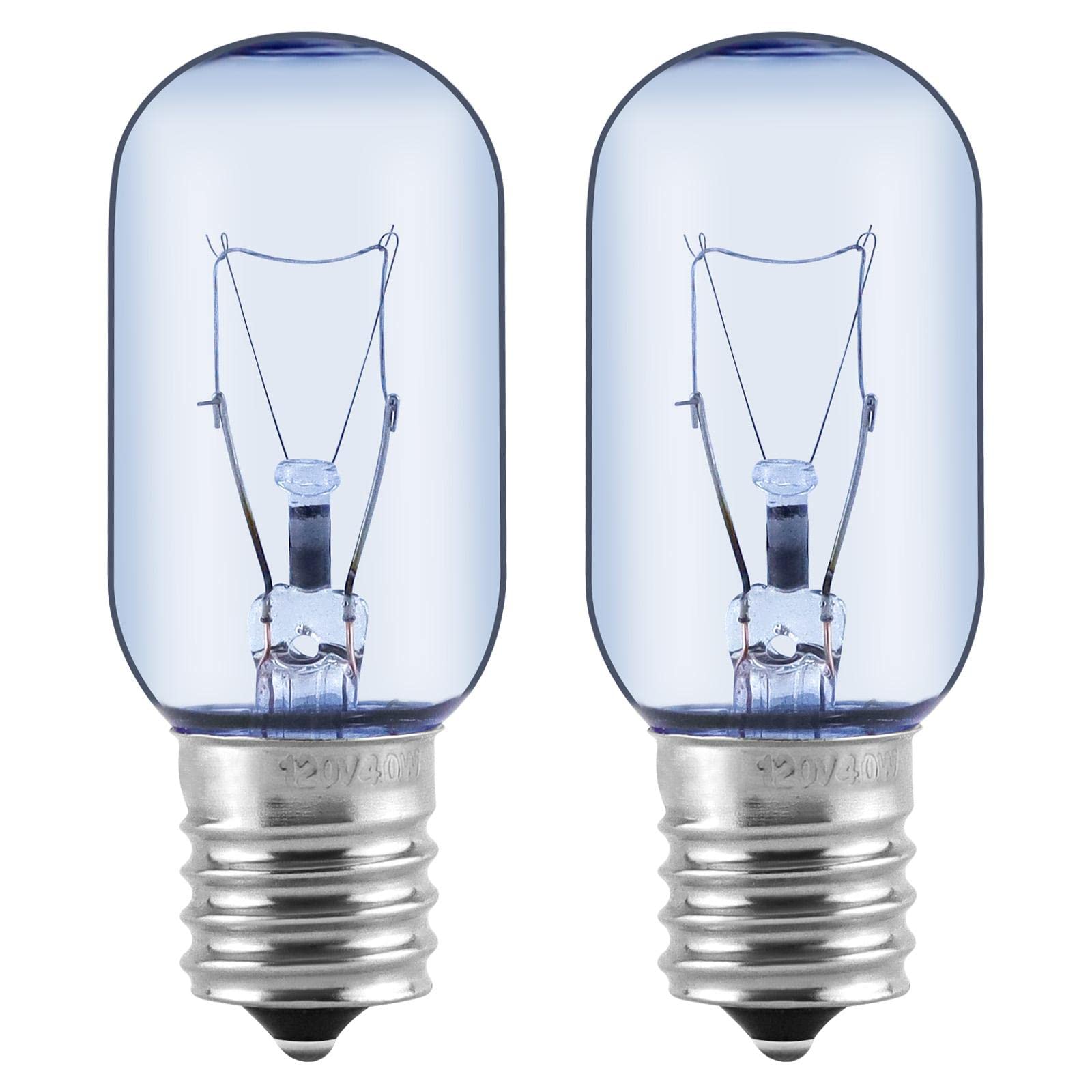 PANDEELS 2 Pack 297048600 241552802 Refrigerator Light Bulb E17 40W Fit for Frigidiare Kemnore Electorlux Fridge Freezer - Replaces 7297048600, 1056577, AP3770086, PS976993, EAP976993,Soft White