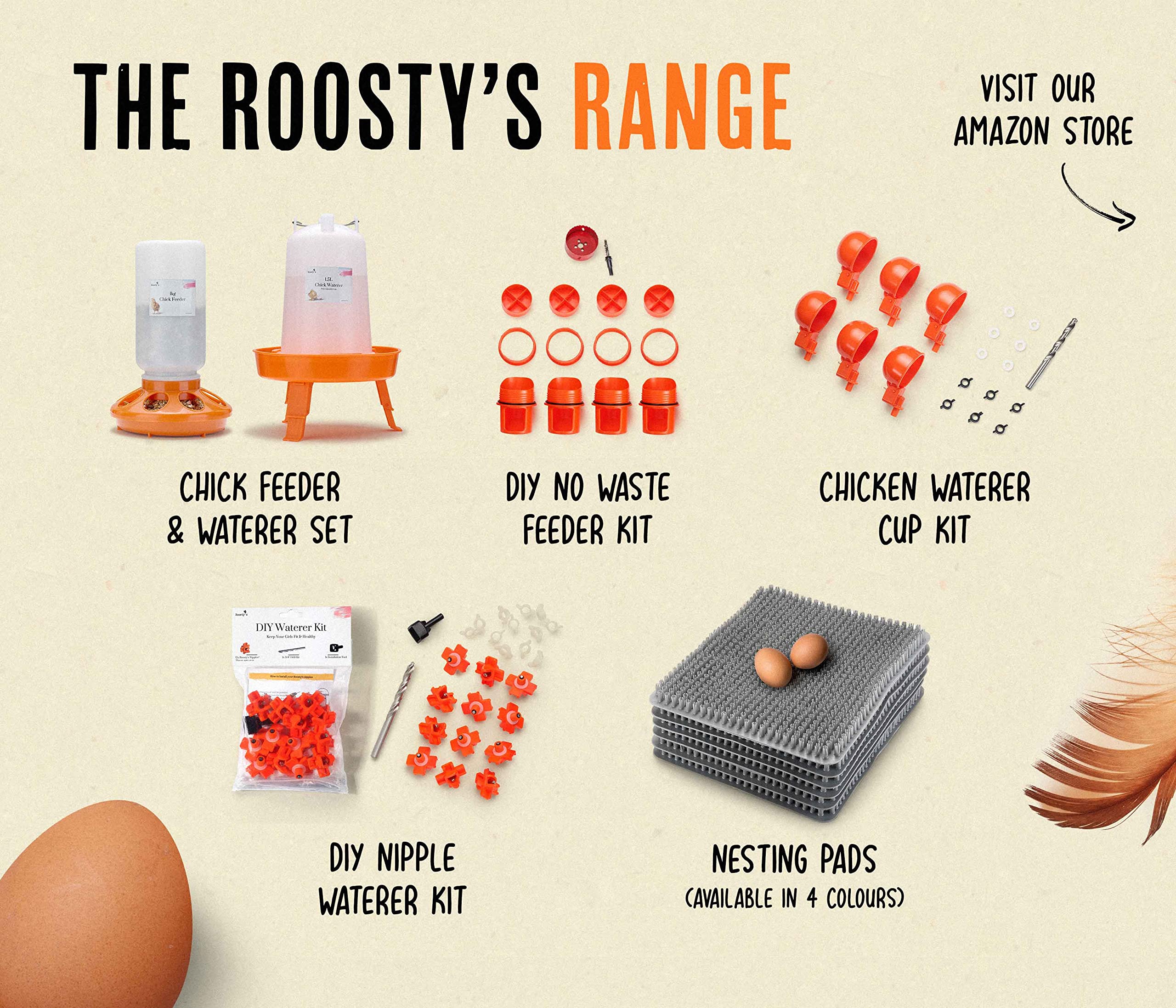 Roosty's Chicken Nesting Box Pads Gray x6 | Washable Plastic Nesting Box Liners | Chicken Bedding for Coop, Nesting Pads, Chicken Laying Boxes, Nesting Pads for Chicken Coop, Chicken Nesting Box Pads