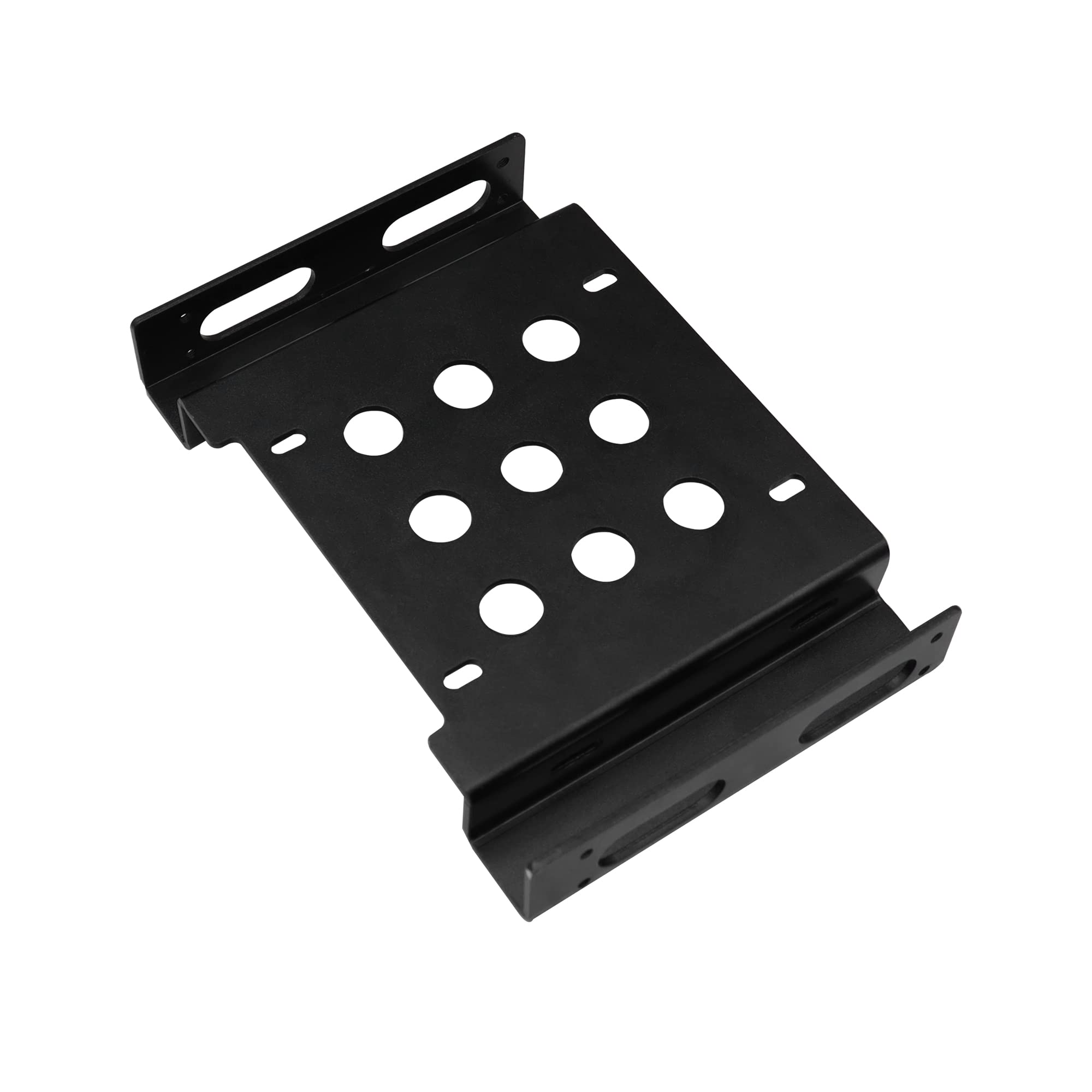 RIIEYOCA Steel SSD HDD Mounting Holder,3.5 inch to 5.25 inch Hard Disk Drive Mounting Kit,with Mounting Screws,for PC Computer Host Solid State Disk Mounting (Black)