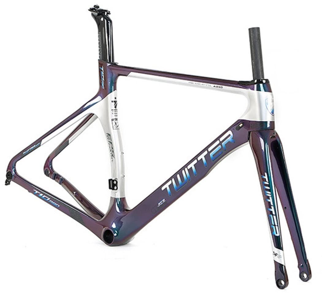OKUOKA Bike Front Suspension Bike Frames Disc Brake Road Frame 700C Wheel Diameter with Fork + seat Tube Bicycle Accessories Multiple Size (Size : 50cm)