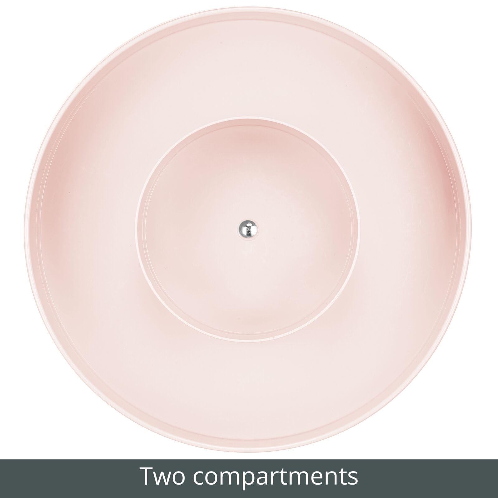 mDesign Plastic Lazy Susan Round Turntable Storage Tray - Rotating Organizer for Makeup, Cosmetics, Nail Polish, Vitamins, Shaving Kits, Hair Spray, Medical Supplies, First Aid - Light Pink/Blush