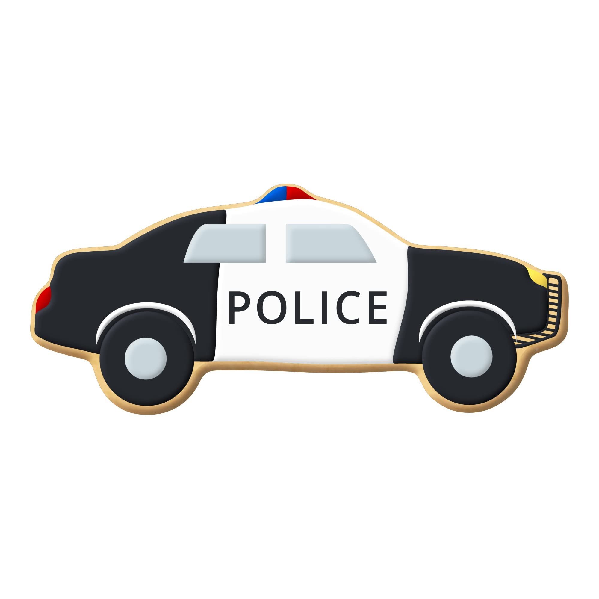 Police Car Cookie Cutter 4 Inch - Made in the USA β Foose Cookie Cutters Tin Plated Steel Police Car Cookie Mold