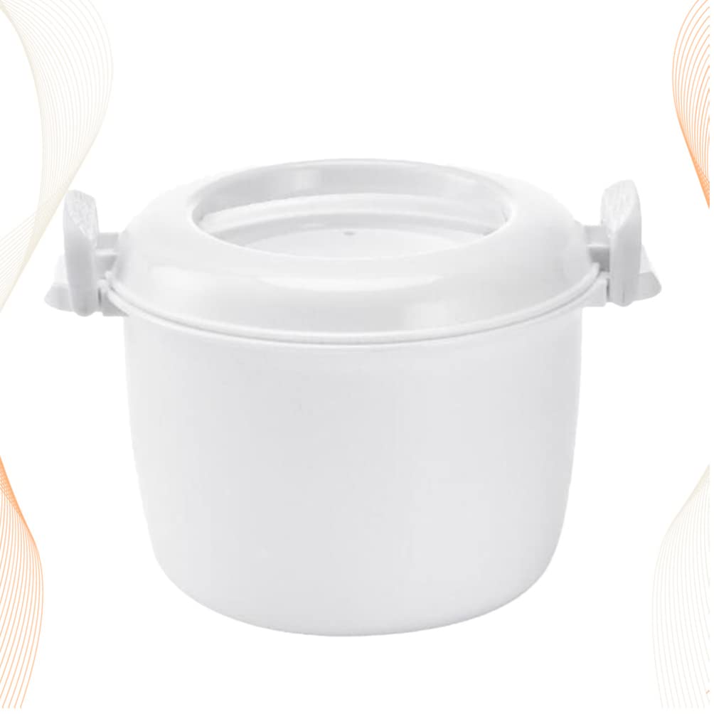 Luxshiny Microwave Rice Cooker Insulated Round Lunch Box Easy Fast Microwave Cookware Microwave Lunch Container Kitchen Supplies (Large Size)