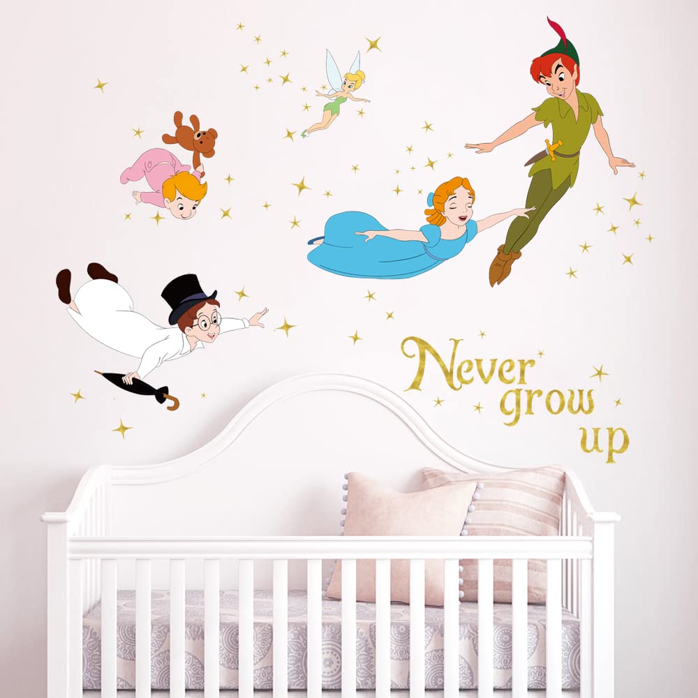 Runtoo Baby Wall Decal Never Grow Up Quotes Wall Stickers for Kids Bedroom Nursery Classroom Wall Decor