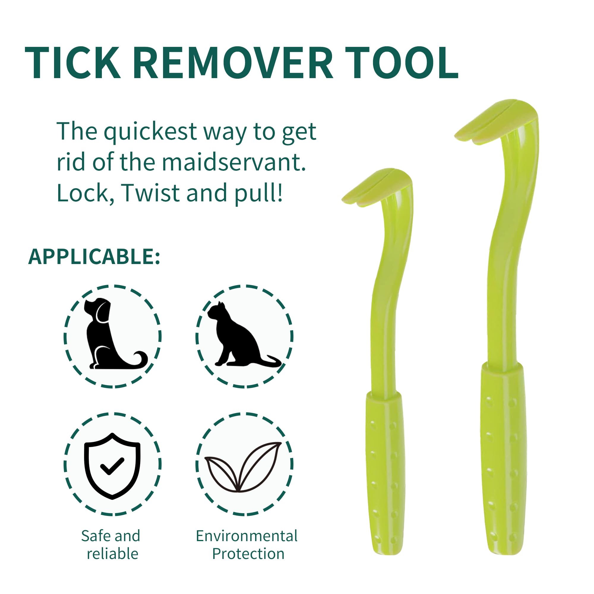 Yogini Tick Removal Tool for Dogs Cats and Humans 2 Packs,Pain Free Tick Puller,Ultra-Safe Tick Tweezers with Small and Large (Set of 2 Packs) (1 Set)