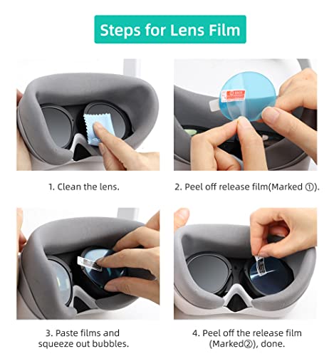 Protective Film For Face Screen + Lens Film For VR Eyewear, HD Anti Scratch Sweat-proof Soft Film Accessories