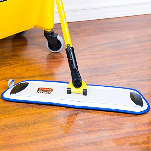 Rubbermaid Commercial Products Pulse Mop Frame Finish Pad, 18-Inch, Blue, Reusable Head for Floor Cleaning in Home/Bathroom/Office/School/Lobby