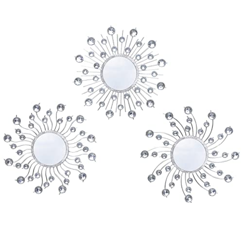 wotieuns Mirror Wall Decor Metal Sun Mirror Home Decoration Wall Art Decorative Mirror Suitable for Living Room Bedroom Bathroom Entryway