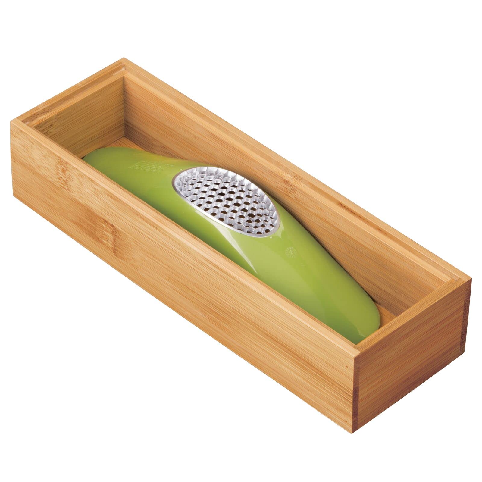mDesign Wooden Bamboo Kitchen Drawer Organizer Box Tray, Stackable Utensil/Flatware Storage for Drawers, Cabinet - Holder Container for Silverware and Appliances, Echo Collection, 6 Pack, Natural Wood