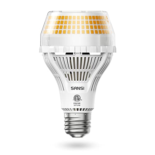 SANSI Upgraded 300W Equivalent LED Light Bulb, 5000 Lumens A21 Non-dimmable LED Bulb with E26 Base, 30W Power 3000K Warm White Bright Light Bulb for Home Workshop