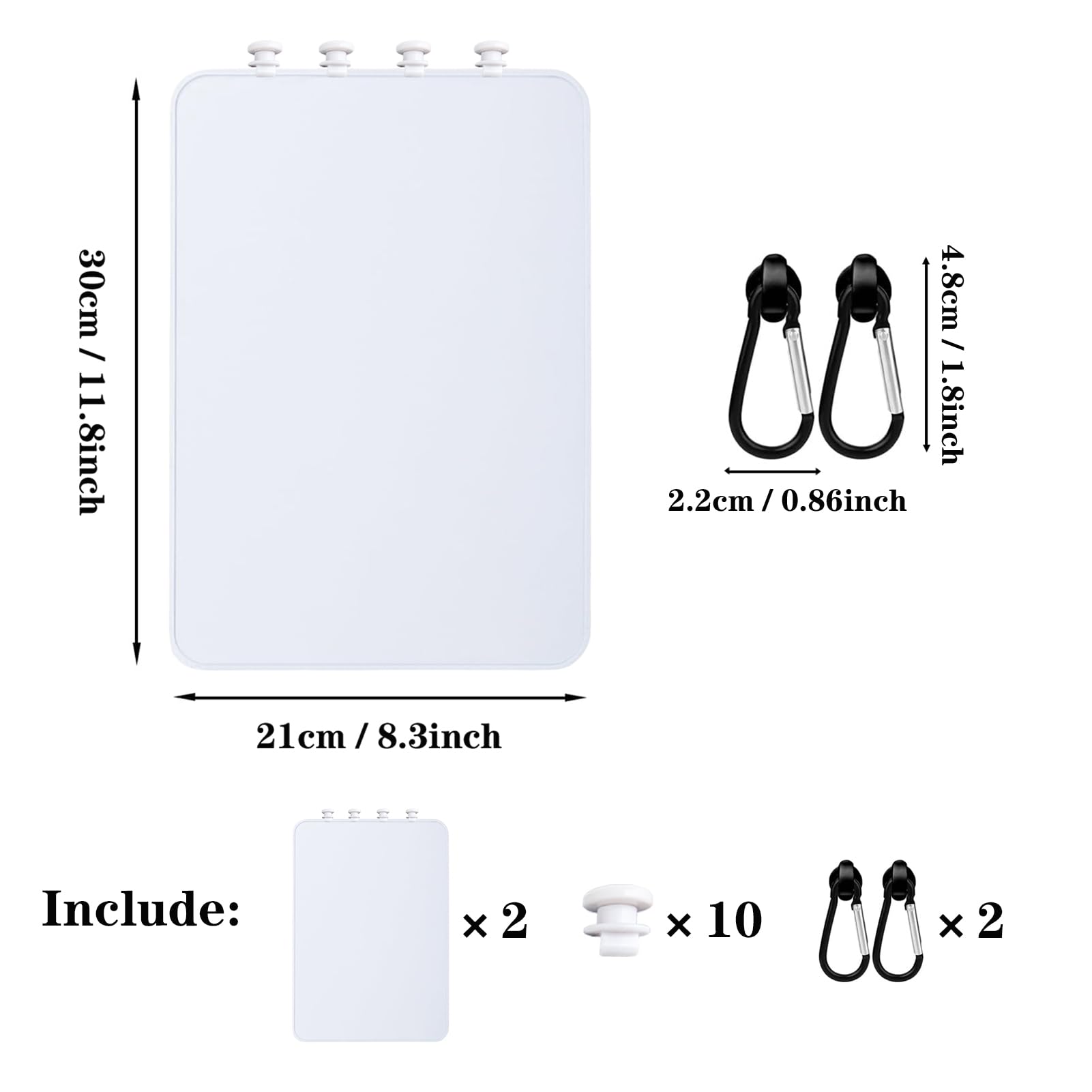 Yermivie 2Pcs Divider Tray for Bogg Bag Compatible with Bogg Bag Original X Large, Beach Bag Accessories Fit for Bogg Bag as Divider and Snack Tray, Organizing Bags and Divide Space (White, 2Pcs)