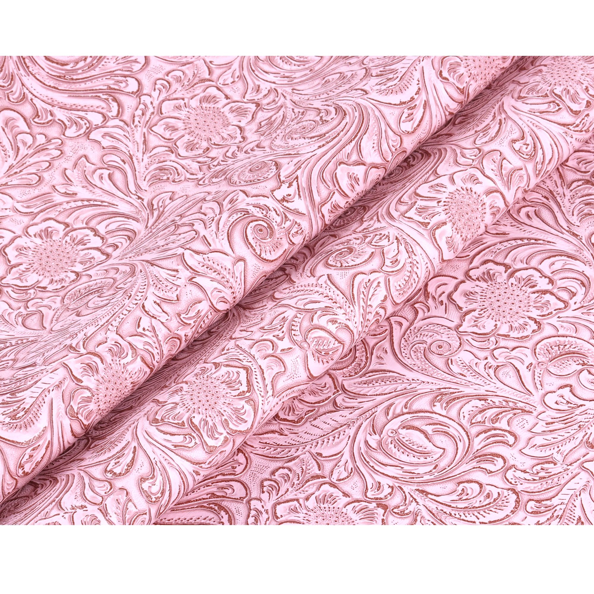 Solid Color Embossed Faux Leather Sheets 12 "x53" (30cm x 135cm) Embossed Texture Leather Fabric, Widely Used in Leather Earrings, Keychains, Sewing DIY Projects (Pink)