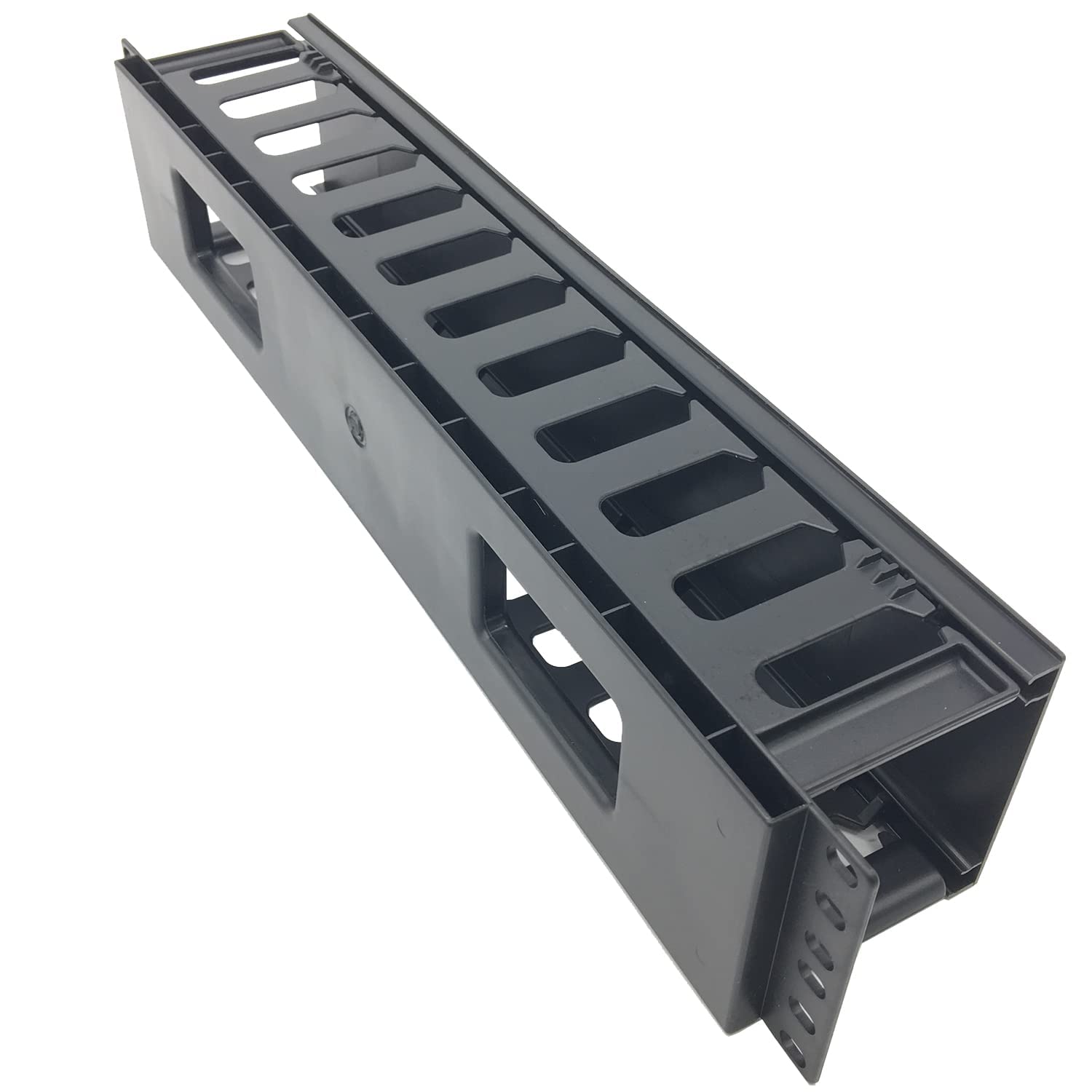 QiaoYoubang 4 Pack of 2U 12 Slots Horizontal Rack Mount Cable Management Organizer Plastic 19" Rack Mount (2U4PC)