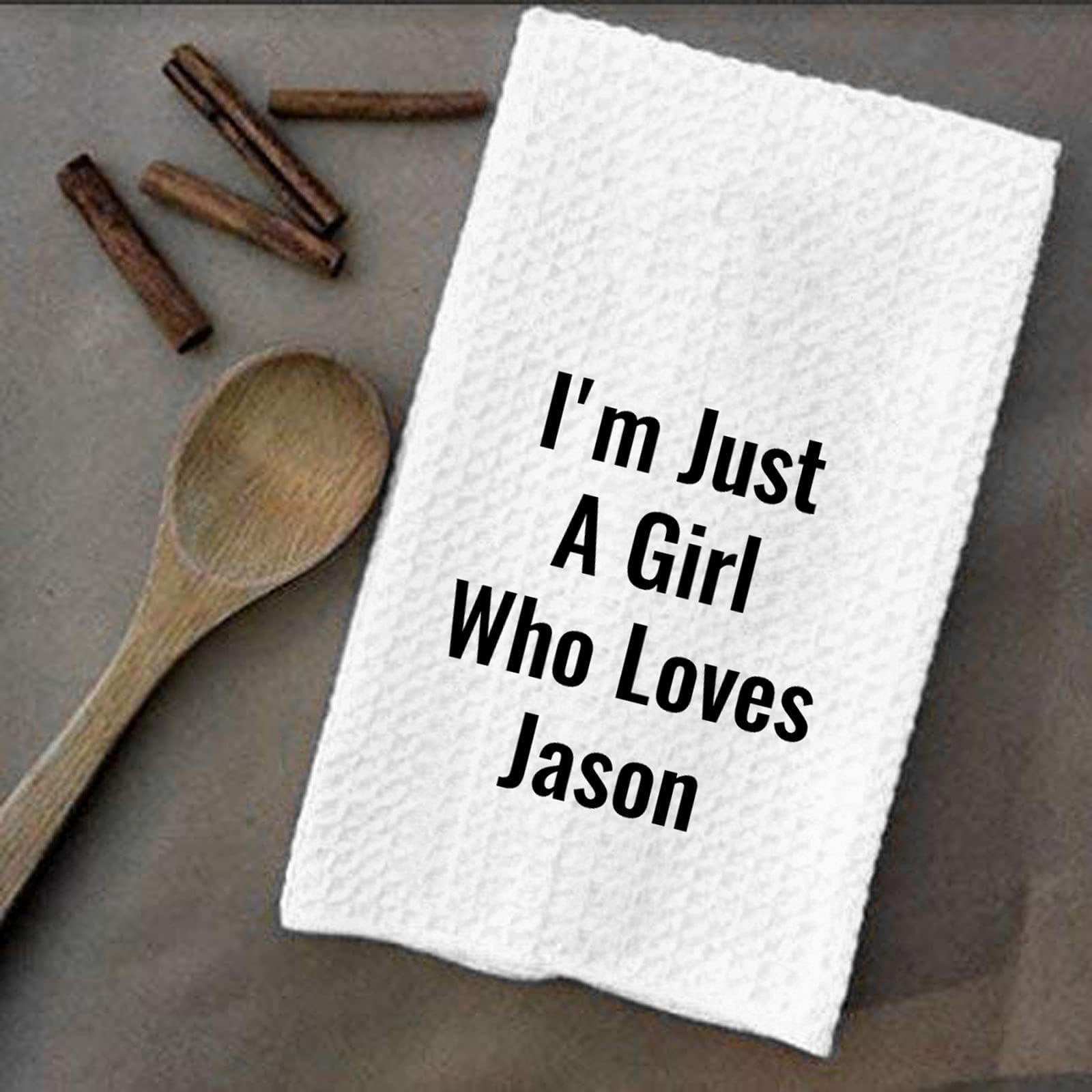 MEIKIUP Horrible JS Inspired Gift Thriller 80's Horror Halloween Kitchen Towel I'm Just A Girl Who Loves JS for Fans Housewarming Gift