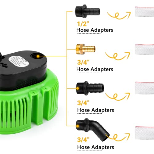 Pool Cover Pump Above Ground, Water Pump for Pool Draining, Submersible Water Pump Sump Pump with 16 Ft Drainage Hose & 25 Ft Extra Long Power Cord (840GPH-Green, Green)