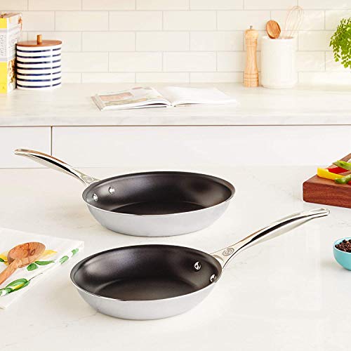 Le Creuset Tri-Ply Stainless Steel 2 pc. Nonstick Fry Pan Set (8" Fry Pan & 10" Fry Pan)