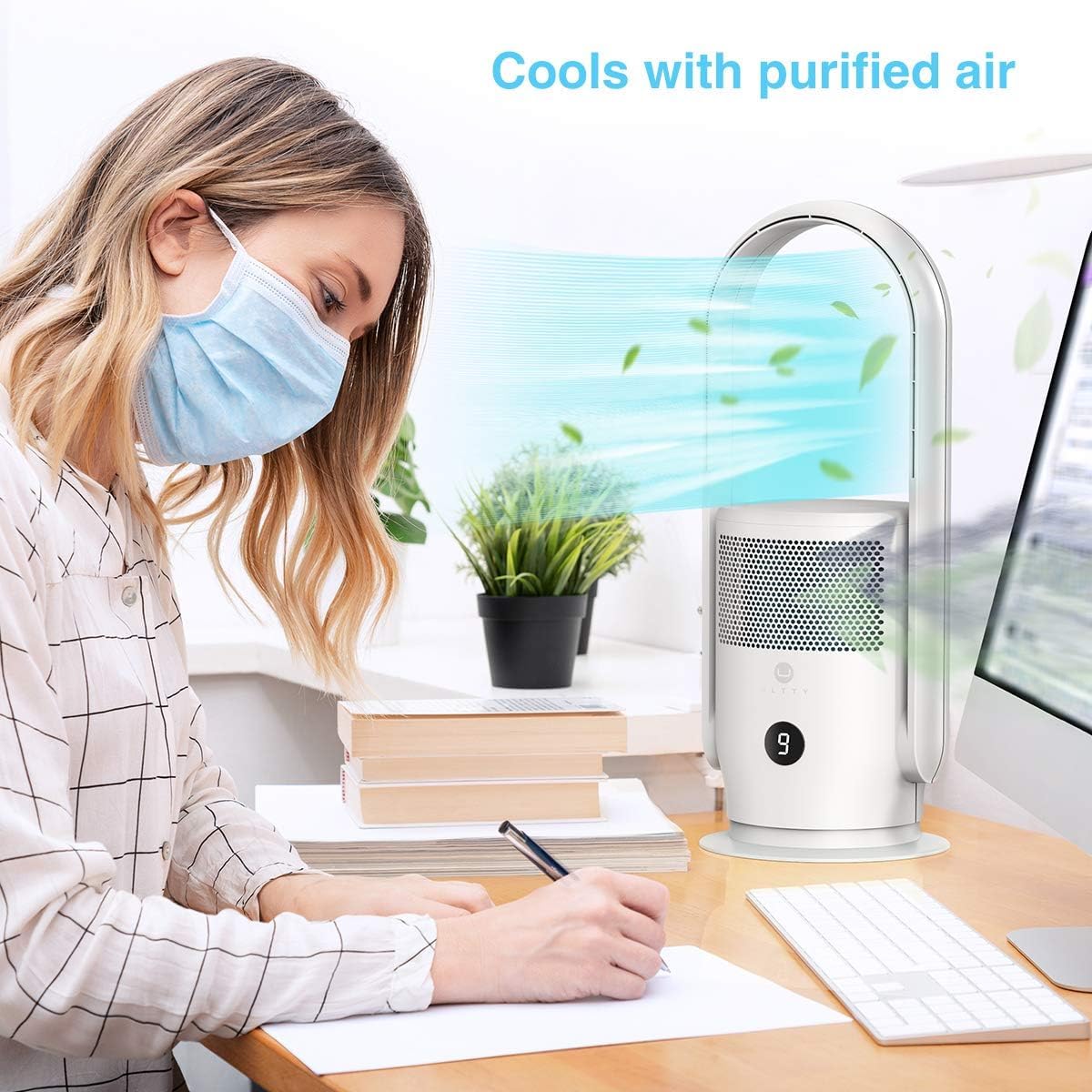 U ULTTY True HEPA Replacement Filters for R021/ R020, Bladeless Tower Fan and Air Cleaner Purifier in one, 1Pack