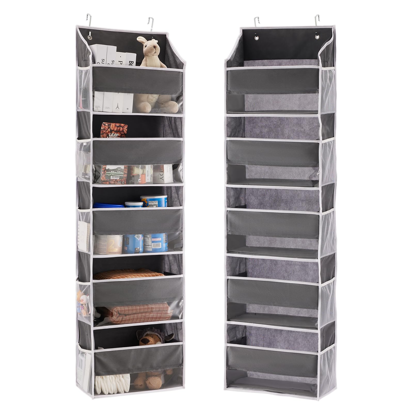 YOUDENOVA Over the Door Organizer, 5-Shelf Door Storage for Bathroom, Dorm, College, Hanging Door Organizer, Baby Organizer for Diapers 1 Pack, Grey