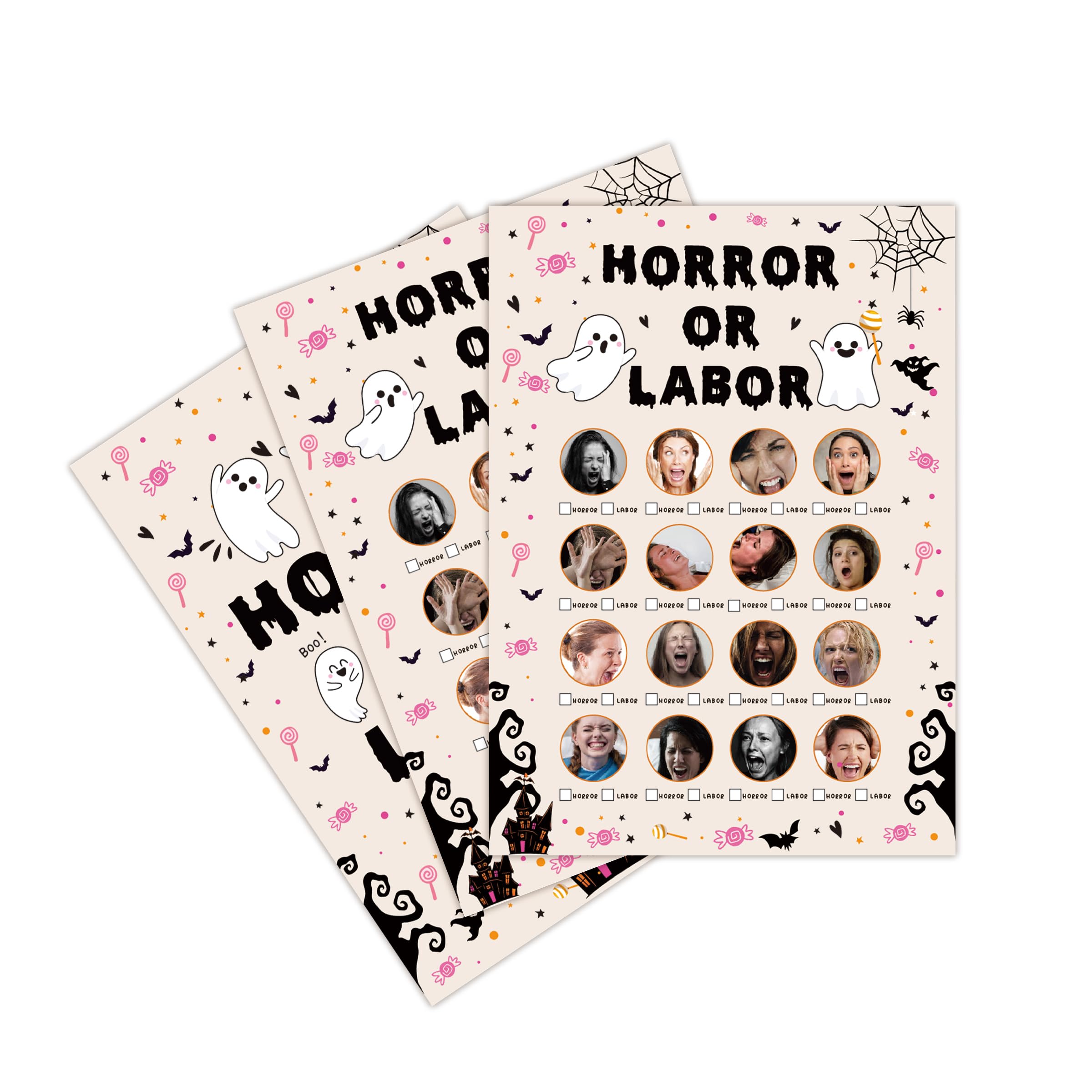 stizak Halloween Labor or Horror Baby Shower Game, Halloween Baby Shower Decorations, Pack 30 Game Cards and 1 Answer Key, Halloween Party Games Favors Decorations Supplies(wsjhl02)