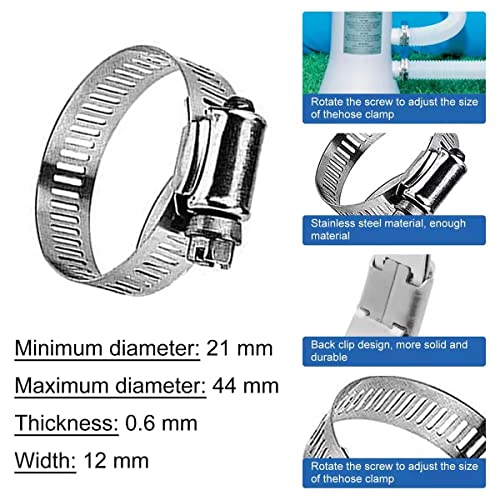 Pool Hoses for Above Ground Pools, 4 Pack 1.25 x 59 Inch Pool Filter Pump Hoses, Compatible with Intex Pool Filter Pump 607, 637 With 8 Metal Clamps(4)
