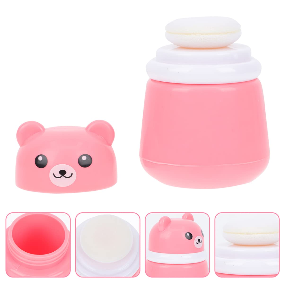 STAHAD 2pcs Body Powder Box Makeup Powder Case Fluffy Powder Puff Body Powder Puff and Container Travel Dispenser Refillable Cosmetic Containers Make up Storage Box Abs Baby
