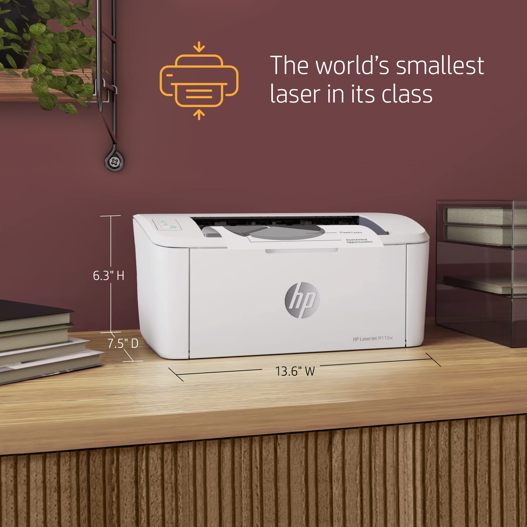 HP LaserJet M110w Wireless Monochrome Printer (7MD66F) (Renewed)