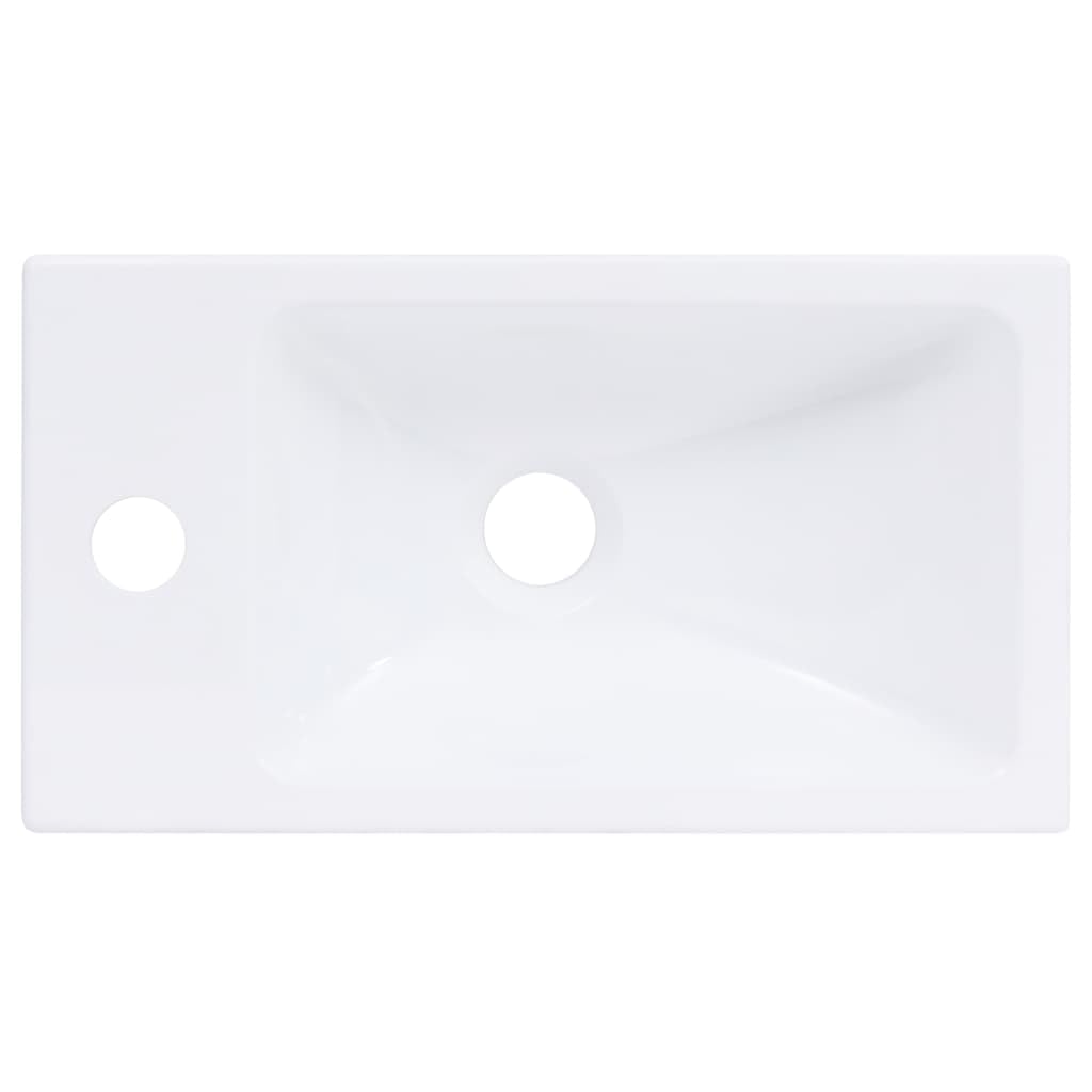 Wash Basin 15.7"x8.7"x3.5" SMC White,Durable Bathroom Wash Basin with Faucet Hole for Countertop or DropIn Installation Bath Fixtures,Bathroom Sinks
