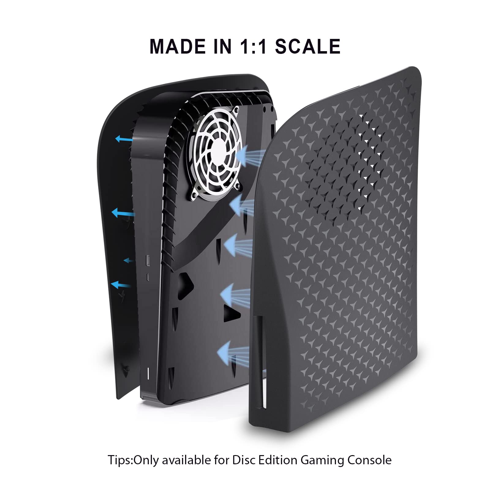 PS5 Console Face Plates,Playstation 5 Accessories with Fan Vents Faceplate,with Dust Filter for Cooling Vents,Shockproof ABS Shell Cover Case (Pattern Disc Edition)