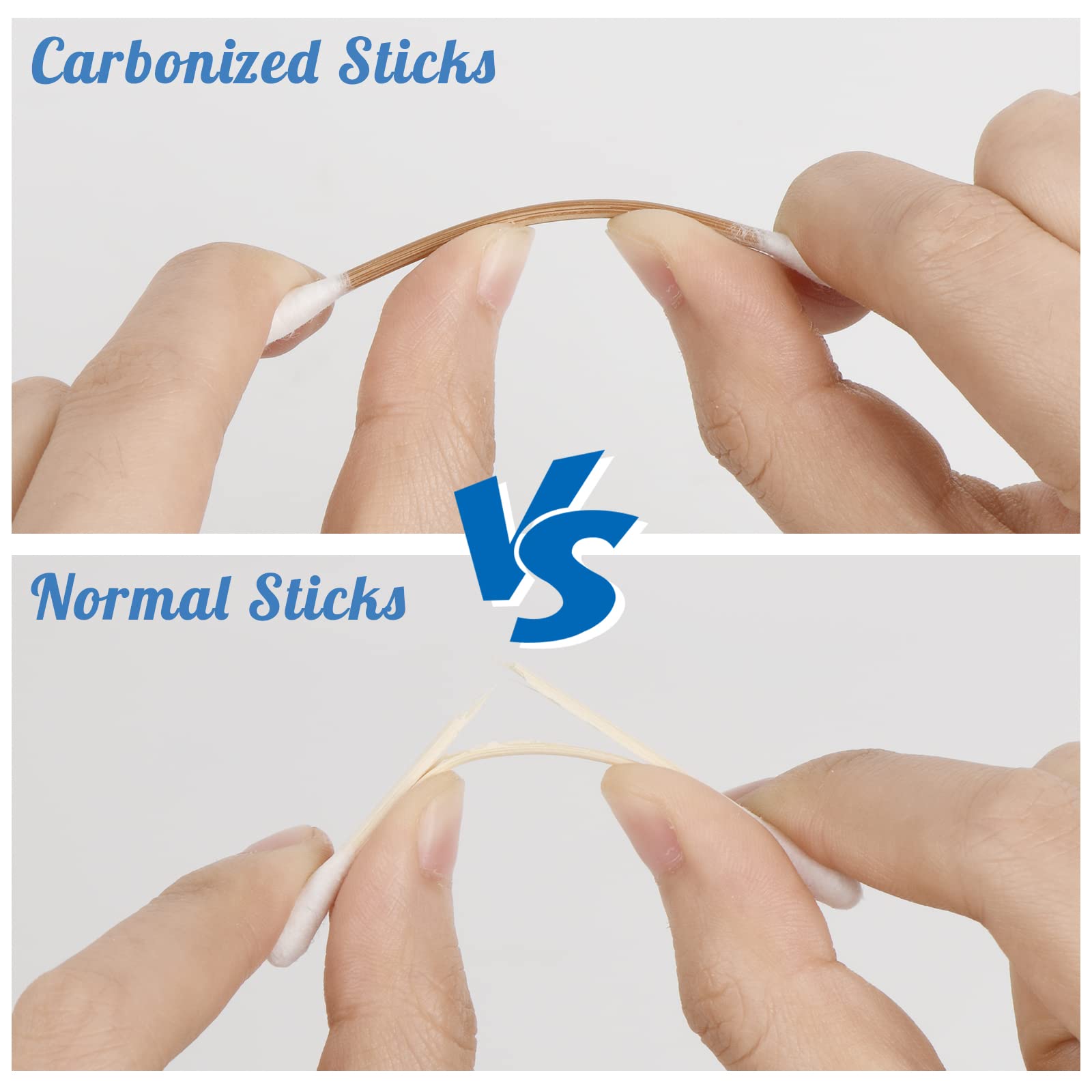 Simetufy 600ct Cotton Swabs with Holder(15oz), Strong Carbonized Bamboo Sticks Cotton Swabs for Ears, Double Round Cotton Buds for Daily Cleaning, Plastic Apothecary Jar for Bathroom Makeup Organizer
