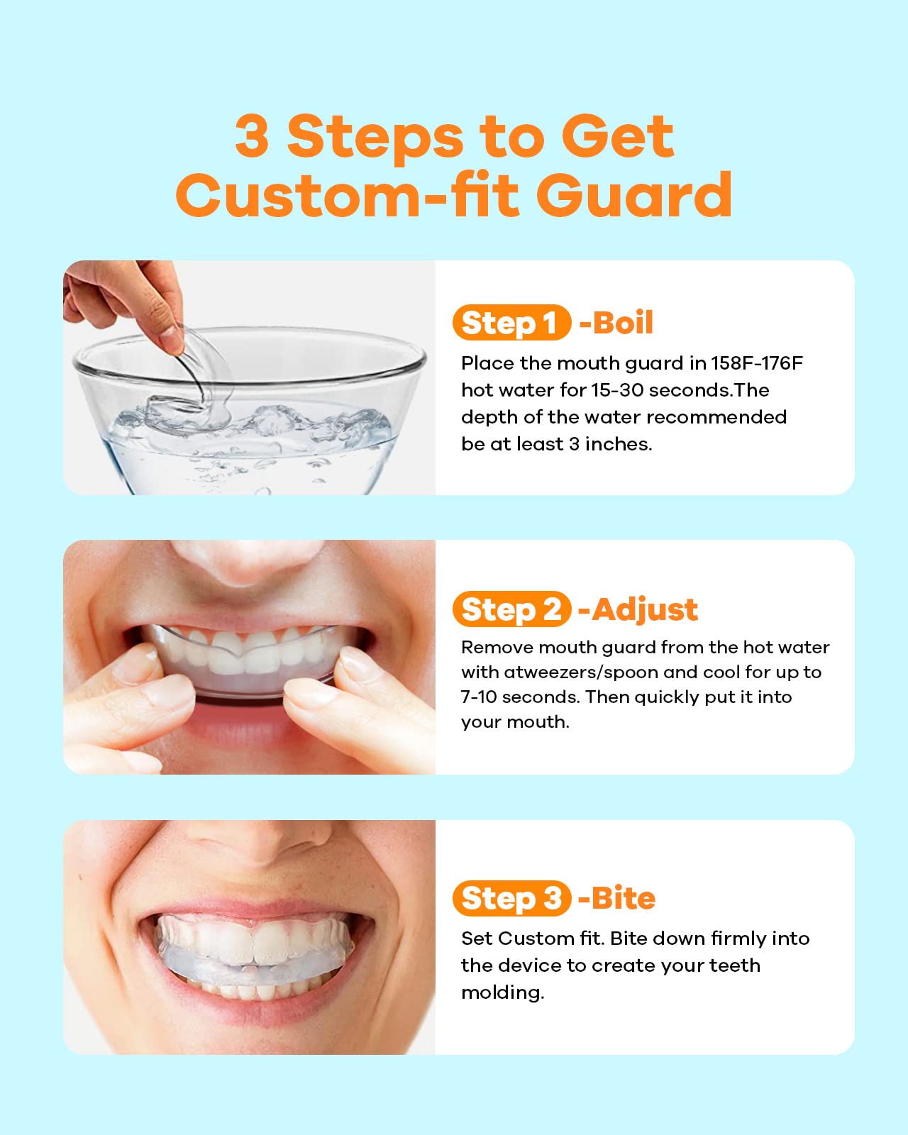 SmileShark Mouth Guard for Clenching Teeth at Night (4 Count), Night Guard for Clenching, Night Guards for Teeth Grinding, Mouth Guard for Grinding Teeth (2 Regular & 2 Heavy Duty)