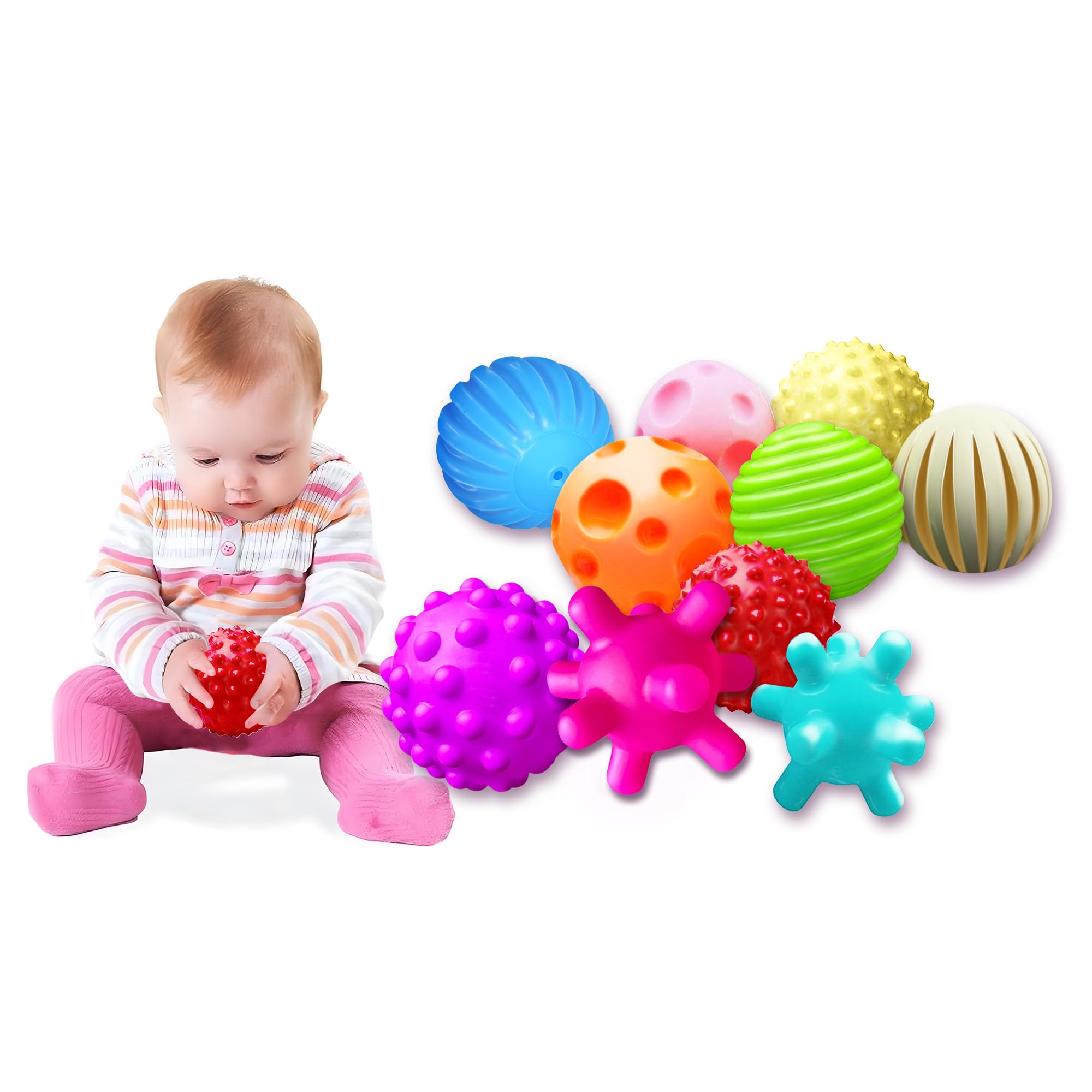 ROHSCE 23 Pcs Soft Montessori Toys for Babies, Developmental Learning Education Baby Sensory Toys 6-12 Months