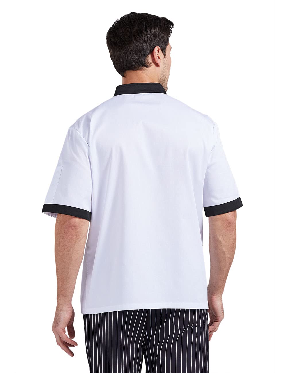 Nanxson Unisex Chef Jacket Men's Chef Coat Restaurant Kitchen Chef Uniform CFM0016 (White Shortsleeve, M)